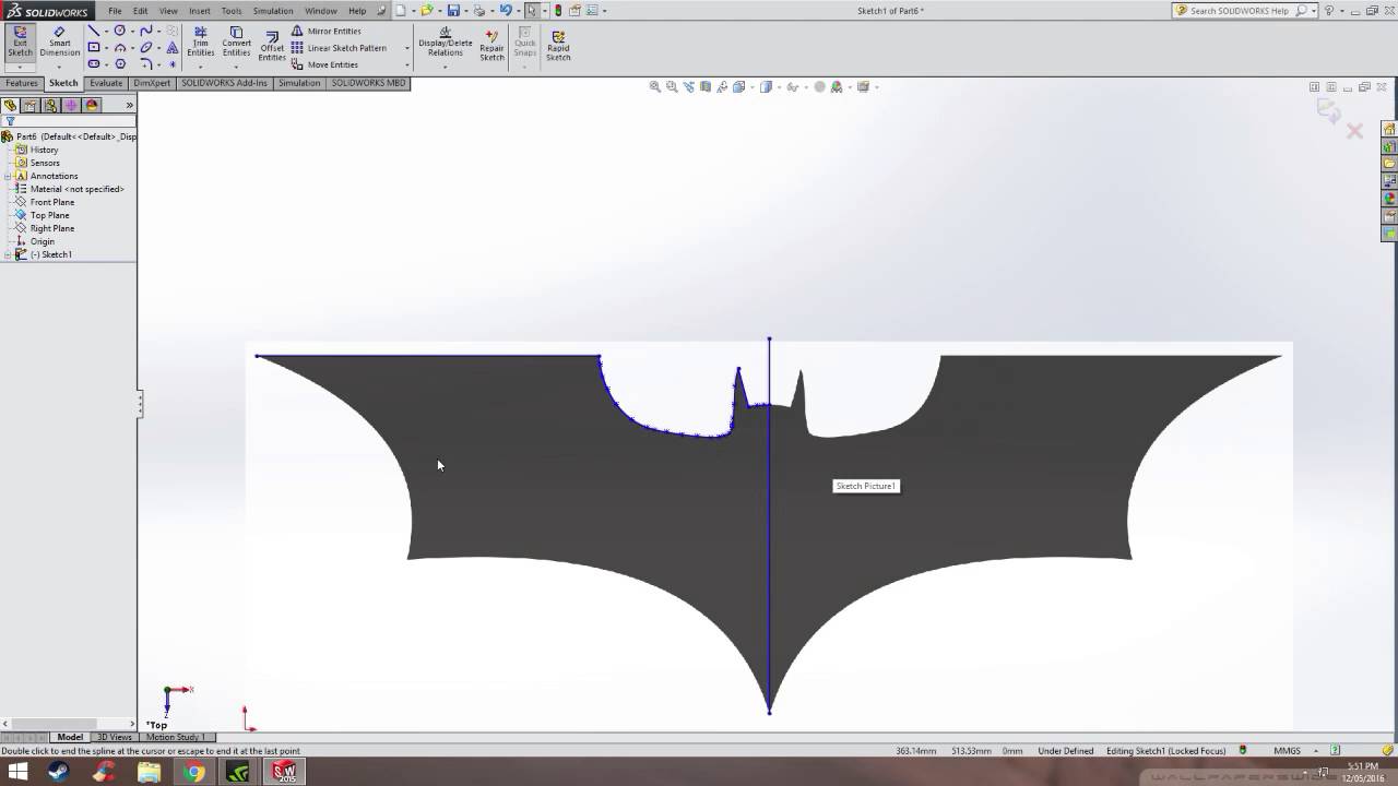 Solidworks - How to Make a Batarang |Tutorial| - YouTube