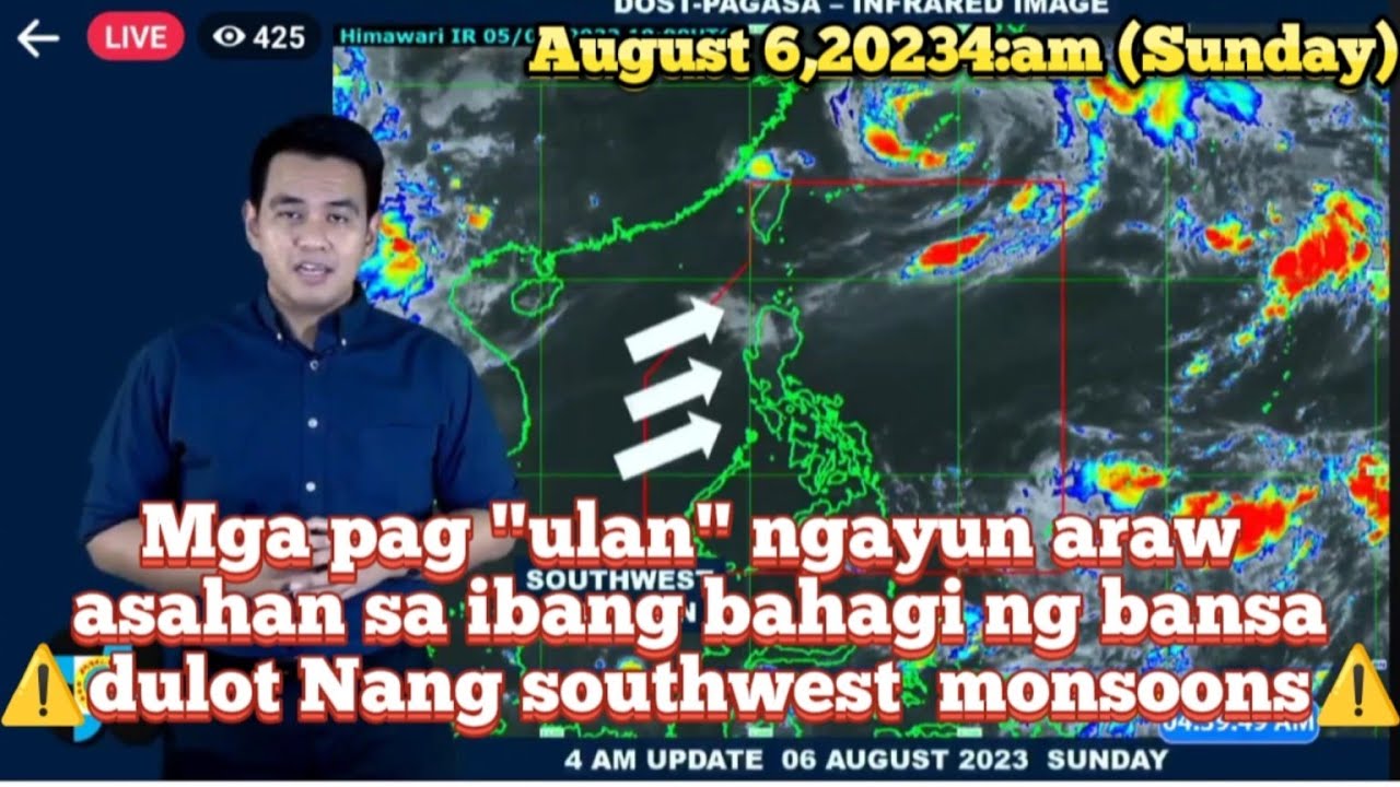 Weather update Ngayon Umaga August 6,2023 4:am (Sunday) Weather ...