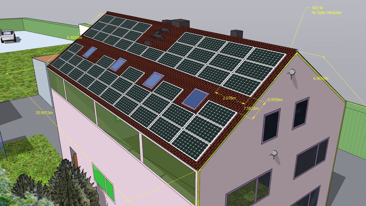 38.6 KW Rooftop solar project With Dimensions. - YouTube