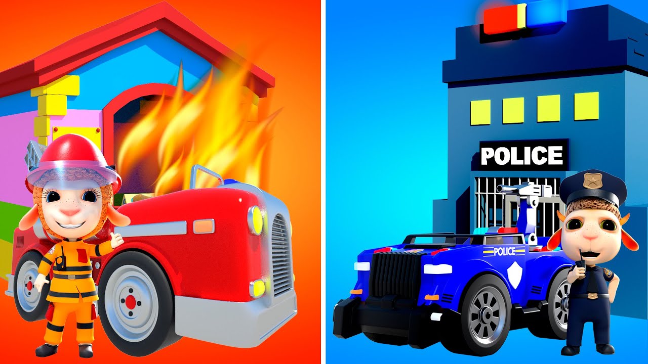 Firefighter vs Policeman | Cartoon for Kids | Dolly and Friends - YouTube