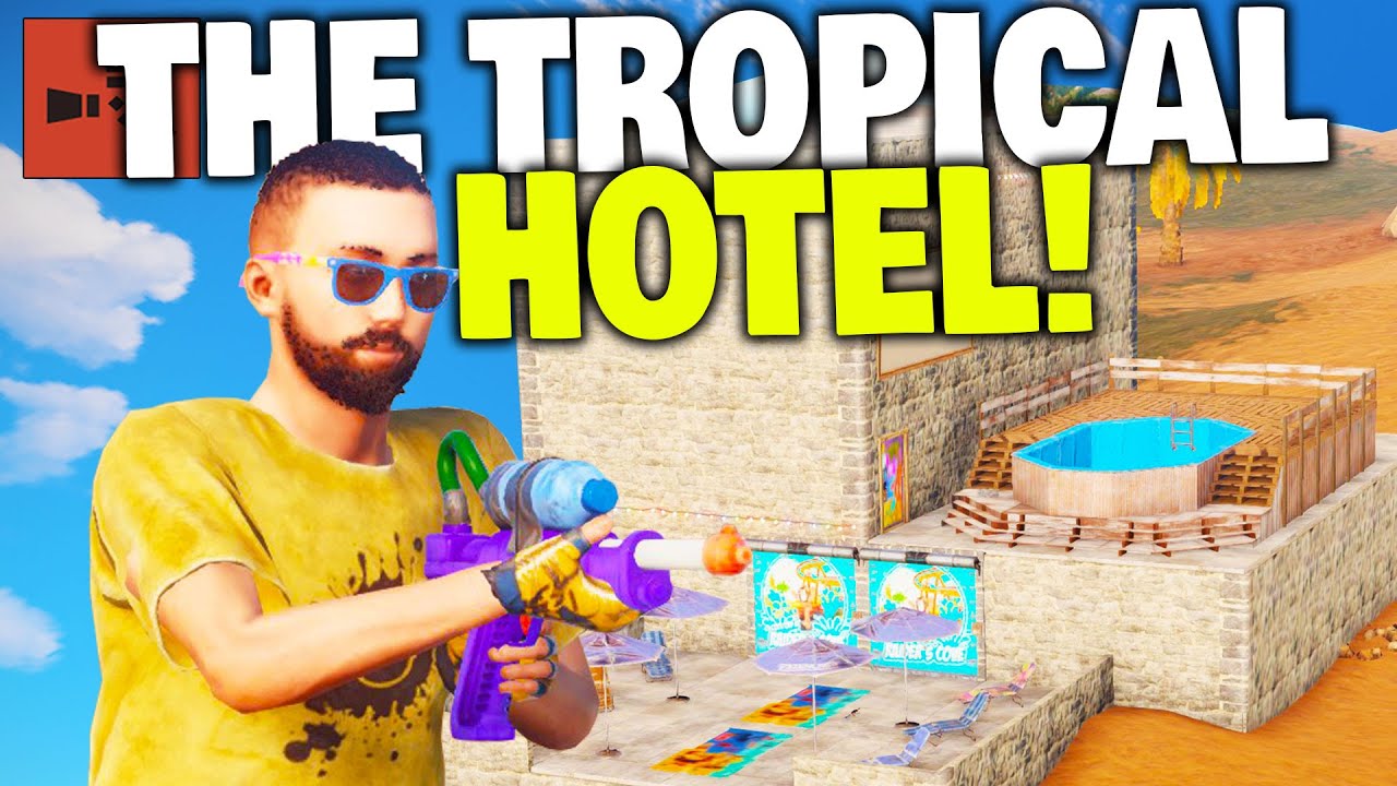 LIVING INSIDE MASSIVE TROPICAL HOTEL! Ft. New Summer DLC! - Rust - YouTube
