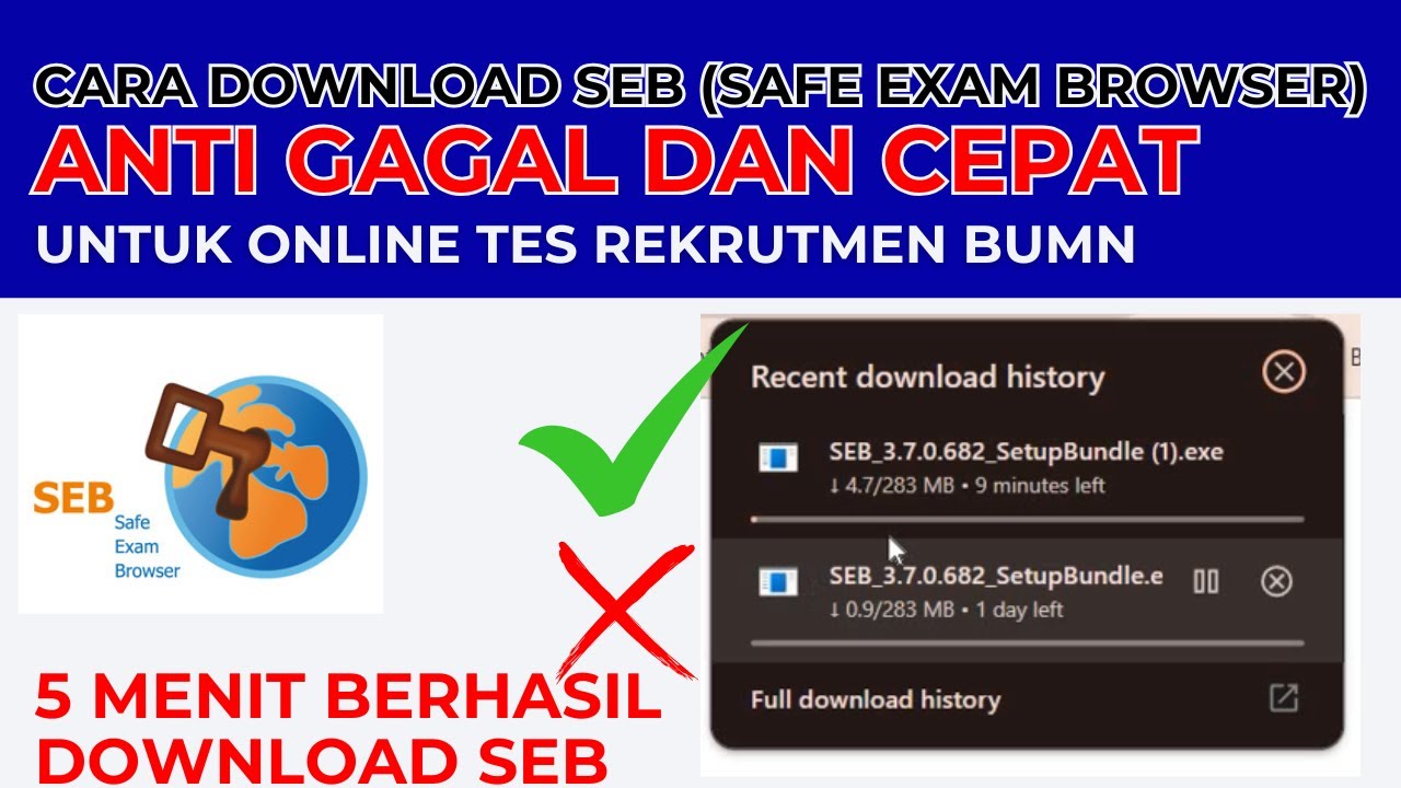 CARA DOWNLOAD SEB SAFE EXAM BROWSER ANTI GAGAL DAN CEPAT - YouTube