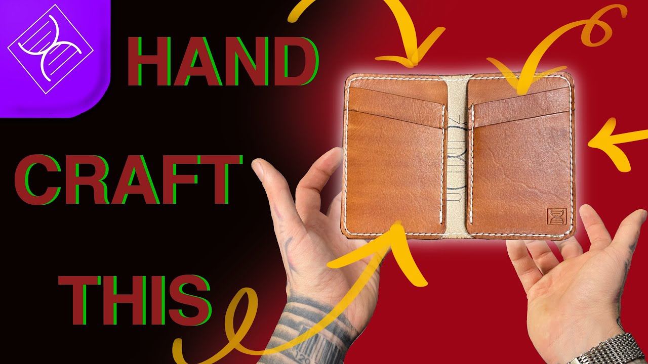 Hand stitch a slim leather bifold wallet. DIY the “Executive” [ASMR ...