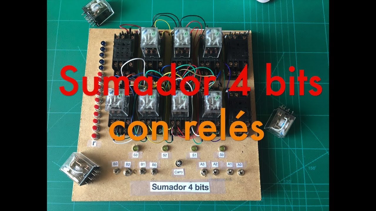 Sumador de 4 bits con relés - YouTube