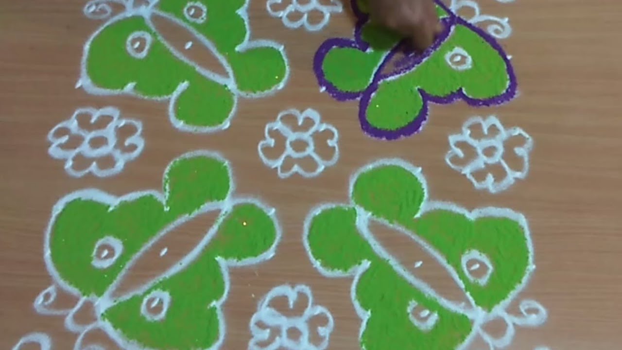 Butterfly Rangoli - YouTube