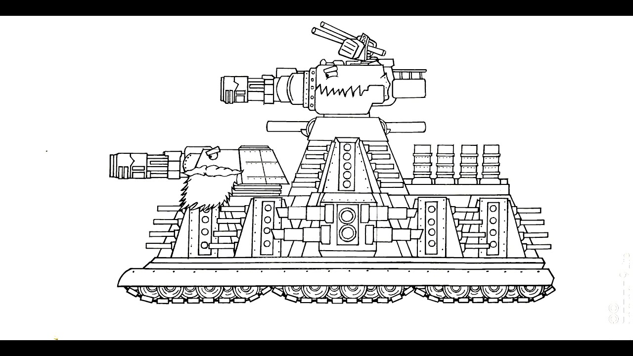 How To Draw Cartoon Tank Hybrid KV-99 Dorian | Valhalla Toons ...