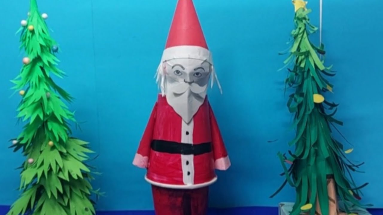 DIY: How to make Santa 🧑‍🎄 Claus from Paper Cup& Ball | Christmas ...