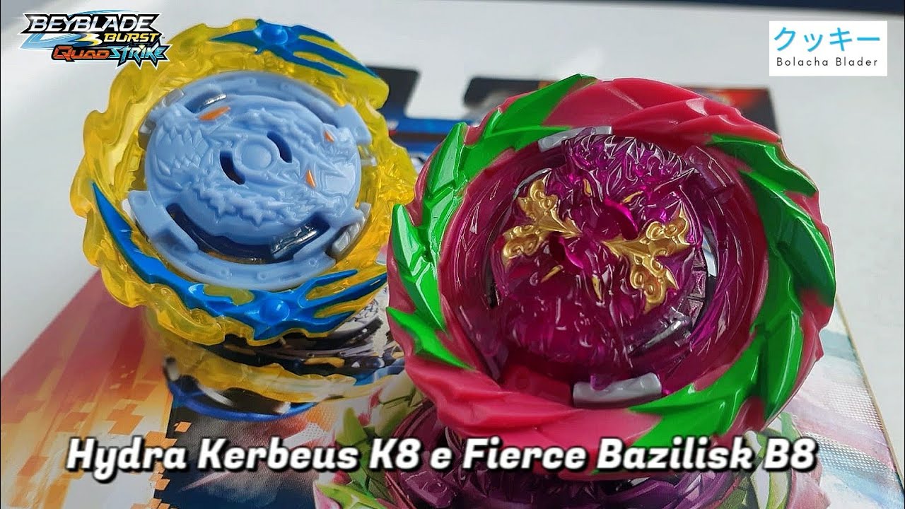 Unboxing Dual Pack FIERCE BAZILISK B8 e HYDRA KERBEUS K8 - Beyblade ...