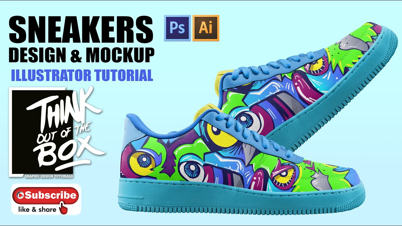 how to design Sneakers shoe and Mockup illustrator tutorial - YouTube