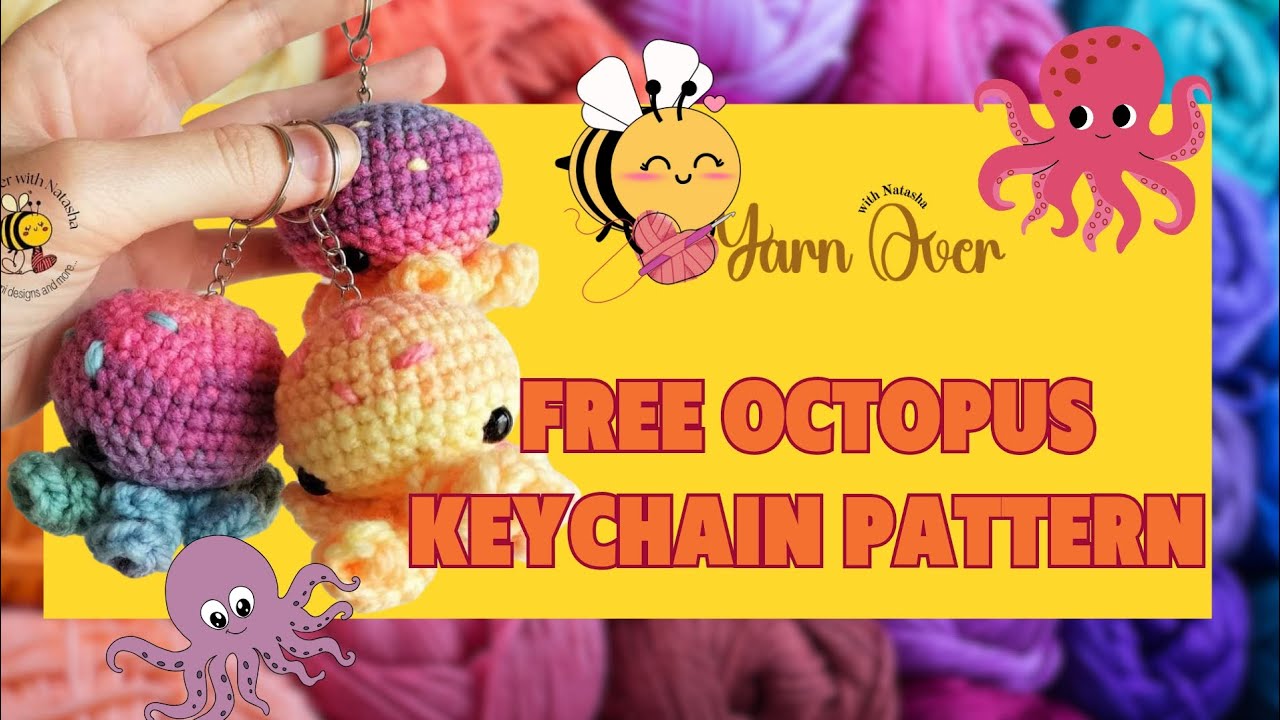 Free crochet Octopus keychain tutorial - YouTube