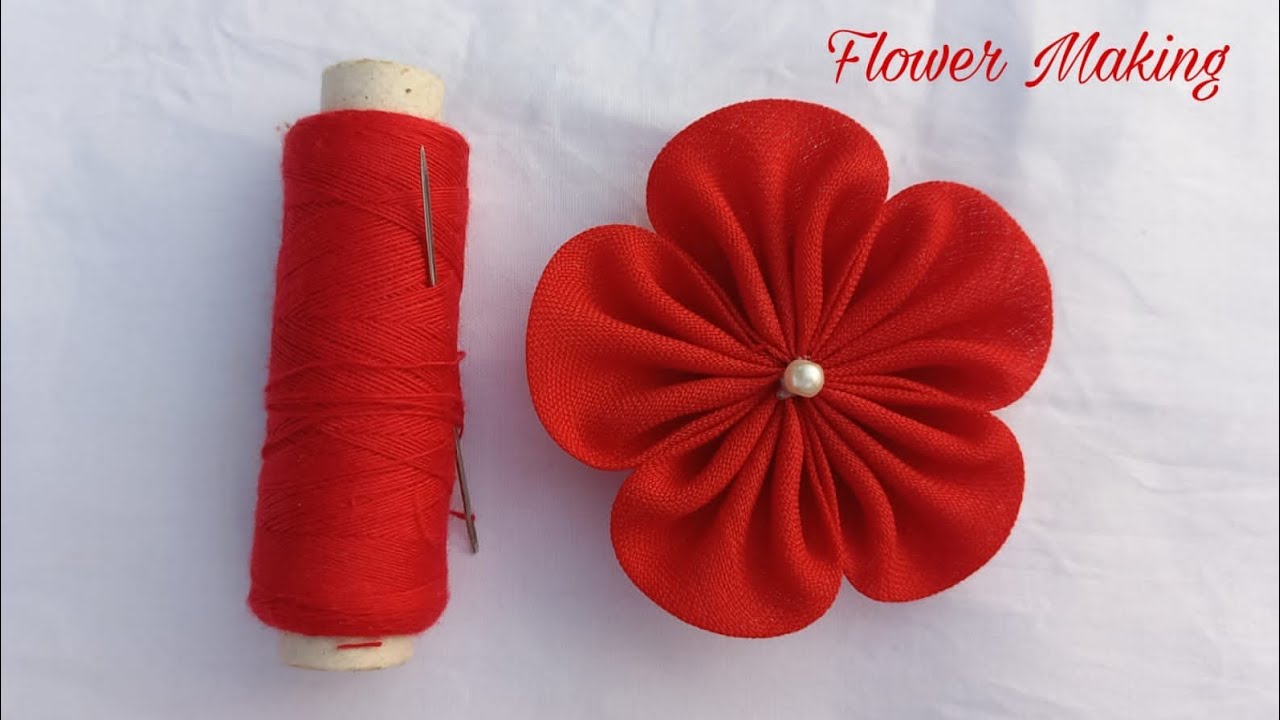 DIY / How to make an adorable fabric rose flower in just 3 minutes ...