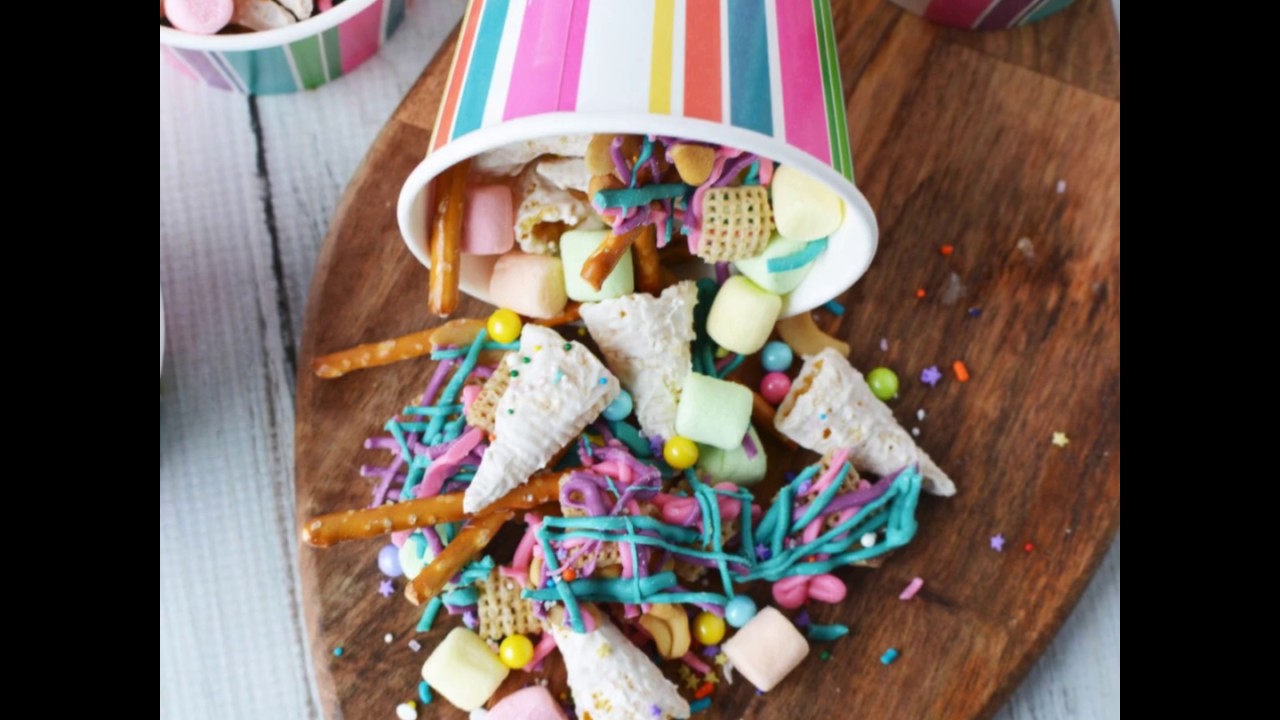 Unicorn Party Snack Mix Recipe - YouTube