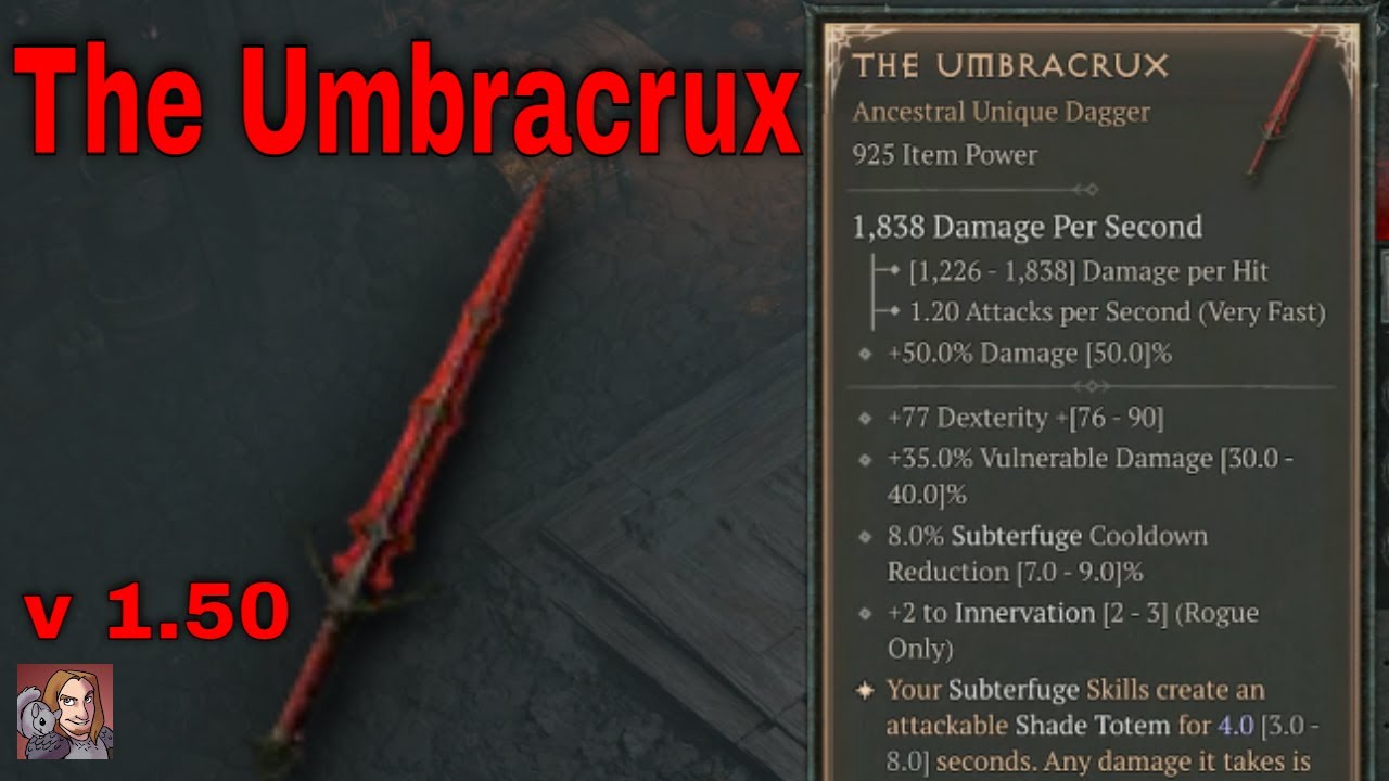 Diablo IV Unique Items - The Umbracrux (Rogue Dagger)[v1.5.0] - YouTube