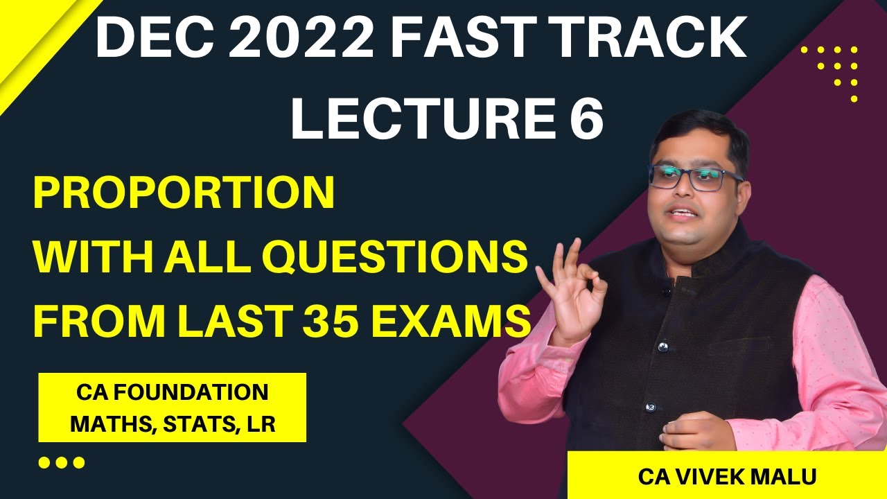 Fast Track Course - L6 - Revision of Proportion | Free Test Series ...