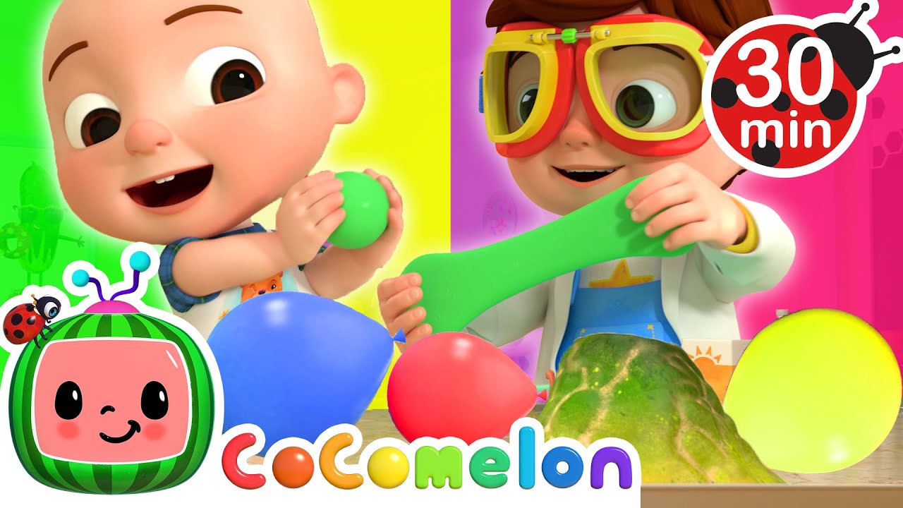 JJ Makes Green Slime! Science Back to School Song | CoComelon Nursery ...