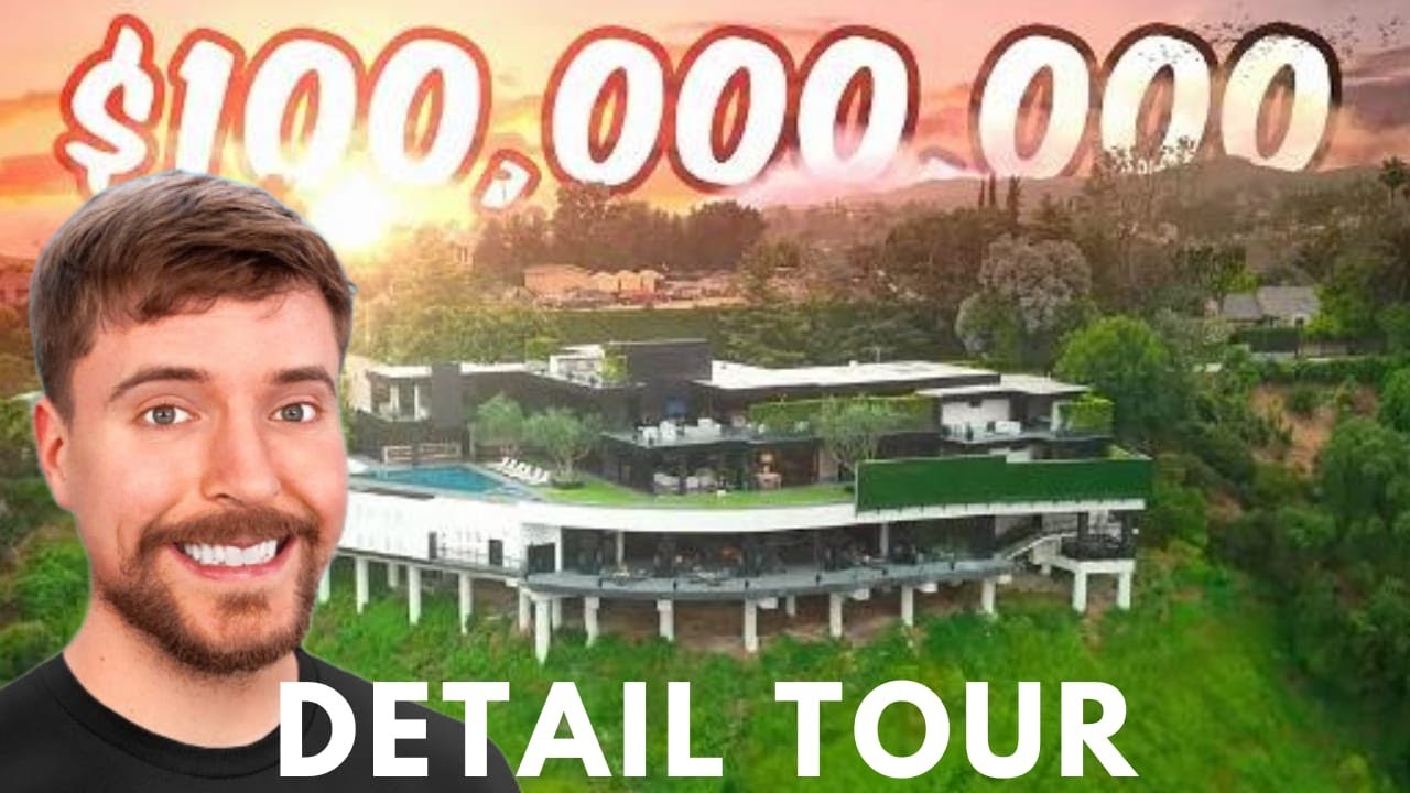 MrBeast Touring a $100,000,000 LA Mega Mansion House With a BATMAN ...