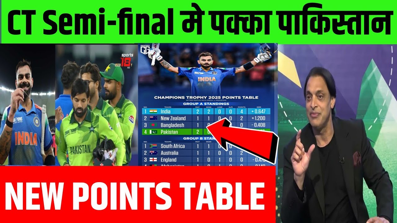 IND vs PAK after match points table| Pakistan qualify for semi final ...