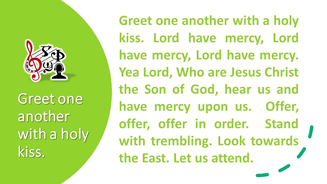 Greet one another with a holy kiss - YouTube