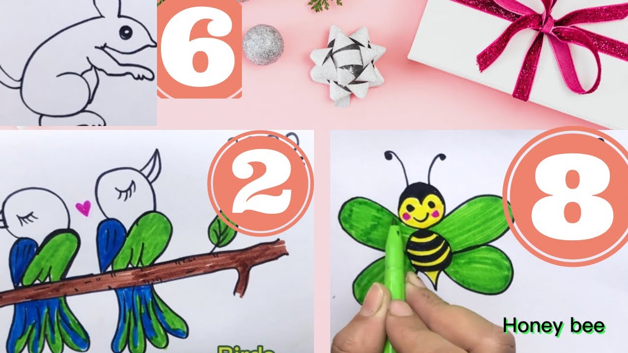 Number drawing for kids |number drawing animals|number drawing easy ...