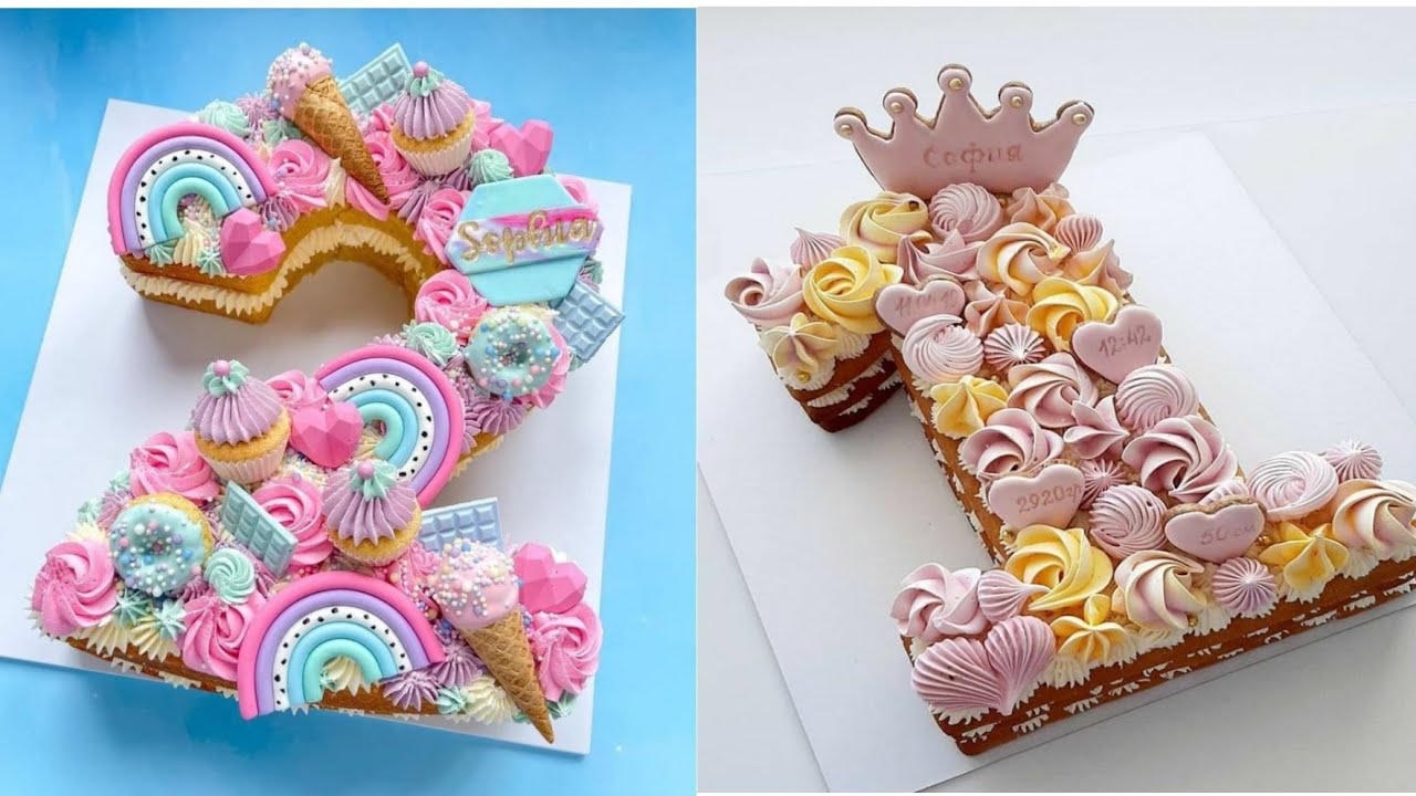 2 Number cutting cake Most beautiful and satisfying cake idea#cake # ...