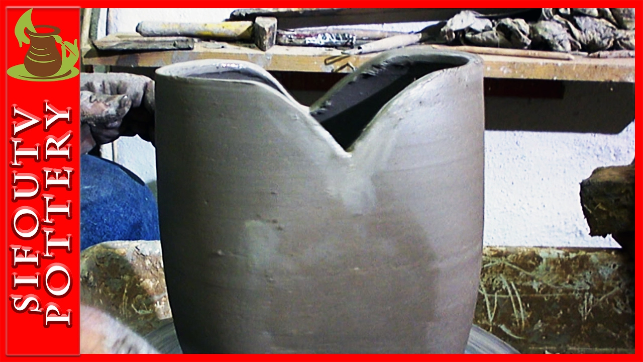 Pottery for Beginners - How to Make a Pottery Cutted Square Vase ep 10 ...
