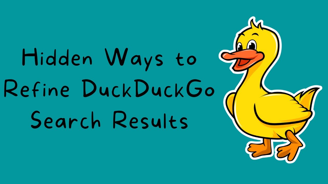 Hidden DuckDuckGo Search Refinement Options - YouTube