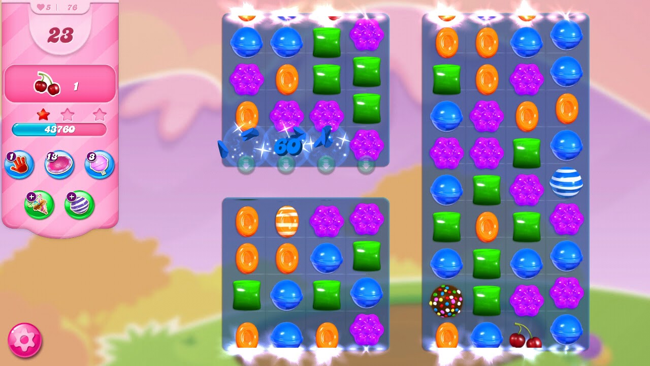 Candy Crush Saga Level 76 (3 Starts) Gameplay for Beginners - YouTube