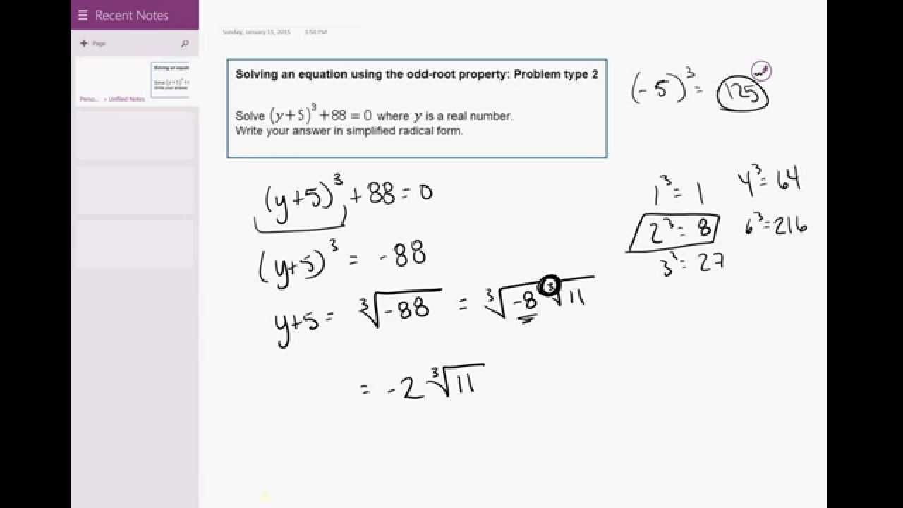 P 03 13 Solving An Equation Using The Odd root Property Problem Type 1 p-03-13-solving-an-equation-using-the-odd-root-property-problem-type-1