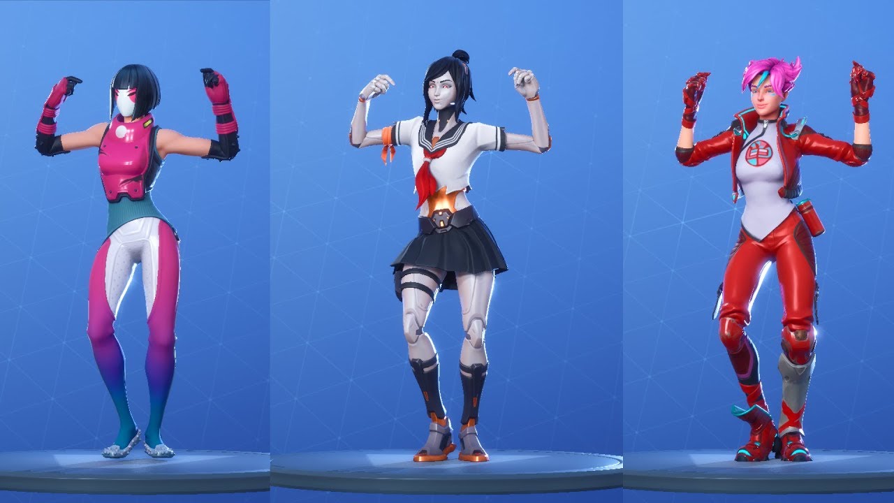 Revel Fortnite Emote Showcased With New Leaked Skins Youtube