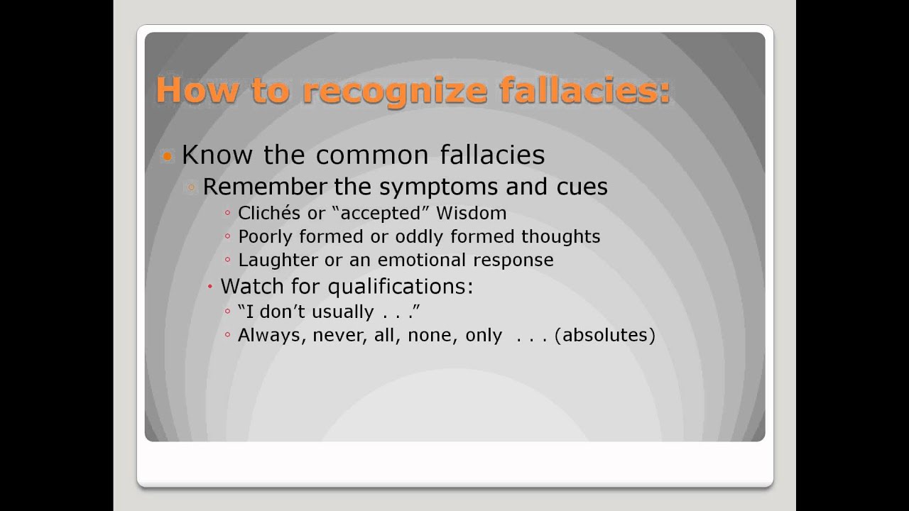 ODU Writing Center--Logical Fallacies Part 2 - YouTube