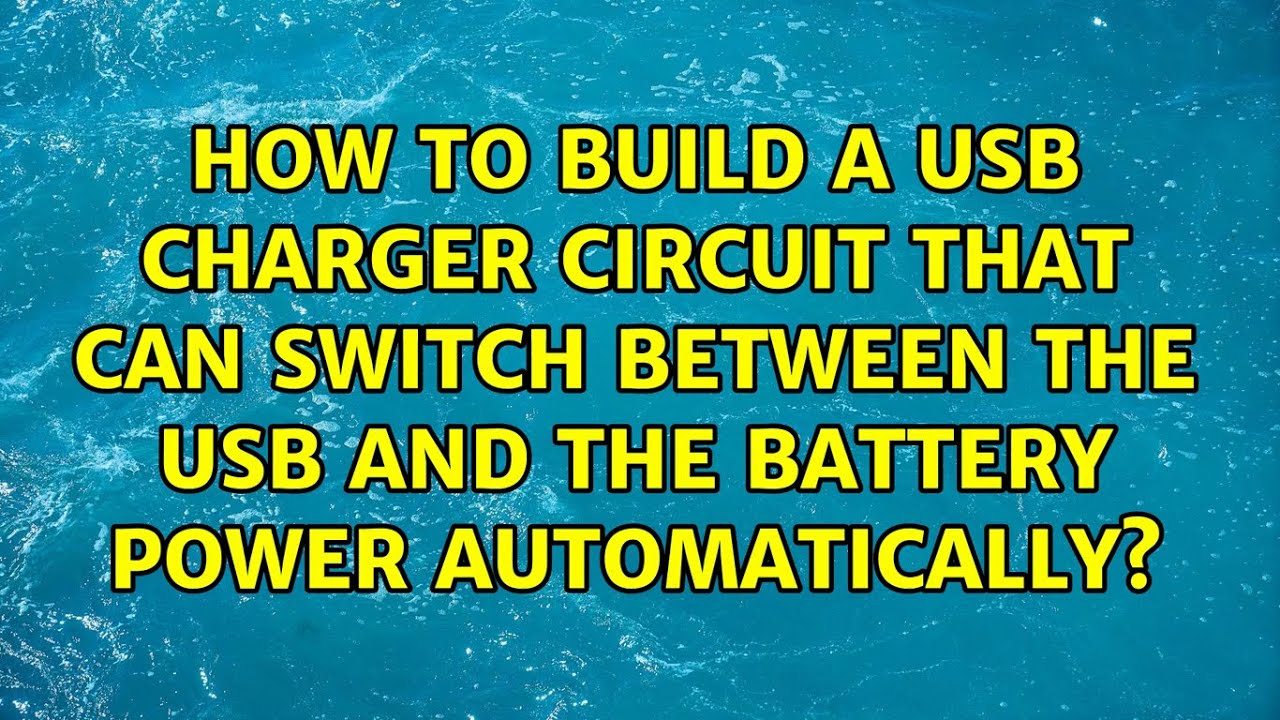 How to build a USB charger circuit that can switch between the USB and ...