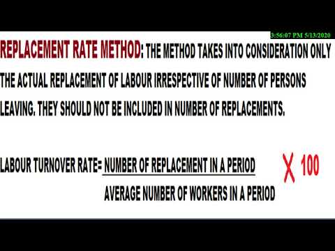 # LABOUR TURNOVER .METHODS OF SEPERATION, REPLACEMENT , FLUX RATE ...