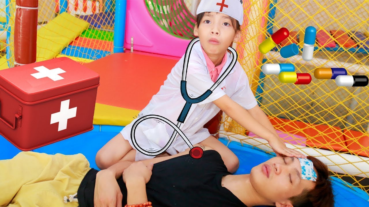 Kids pretend play Doctor health care Friend! Kids Rain Rain go Away ...
