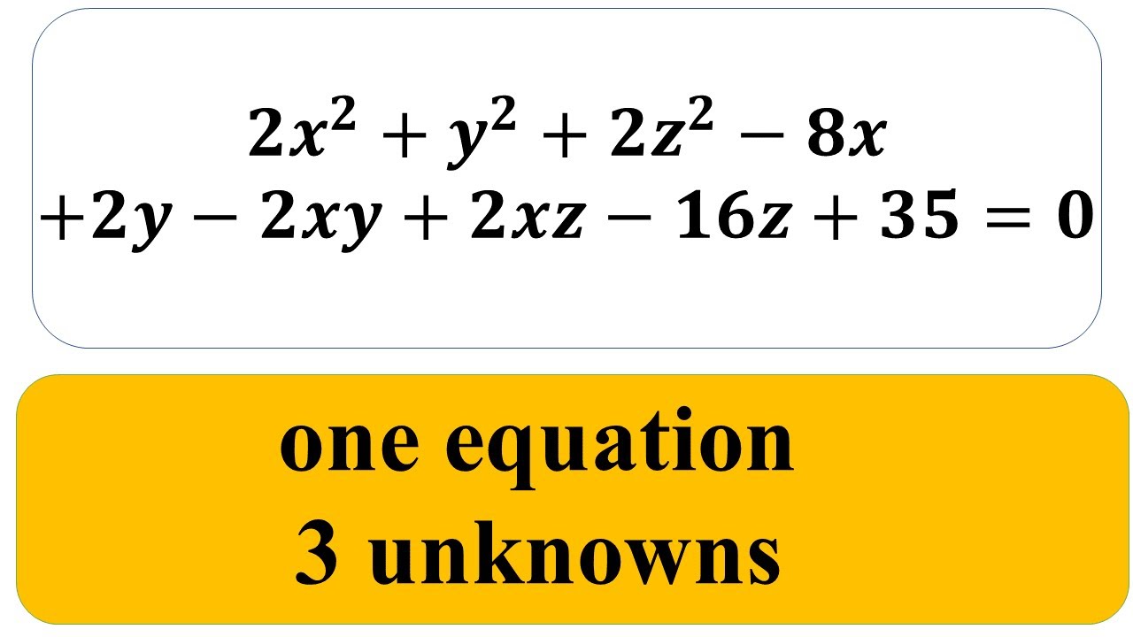 math Olympiad preparation | second degree equation with 3 variables ...