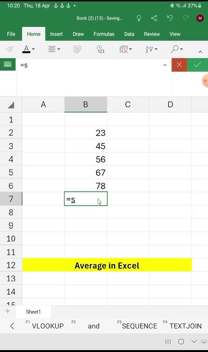 Average Tricks In Excel Shorts Exceltamil Tamilexcel Youtube
