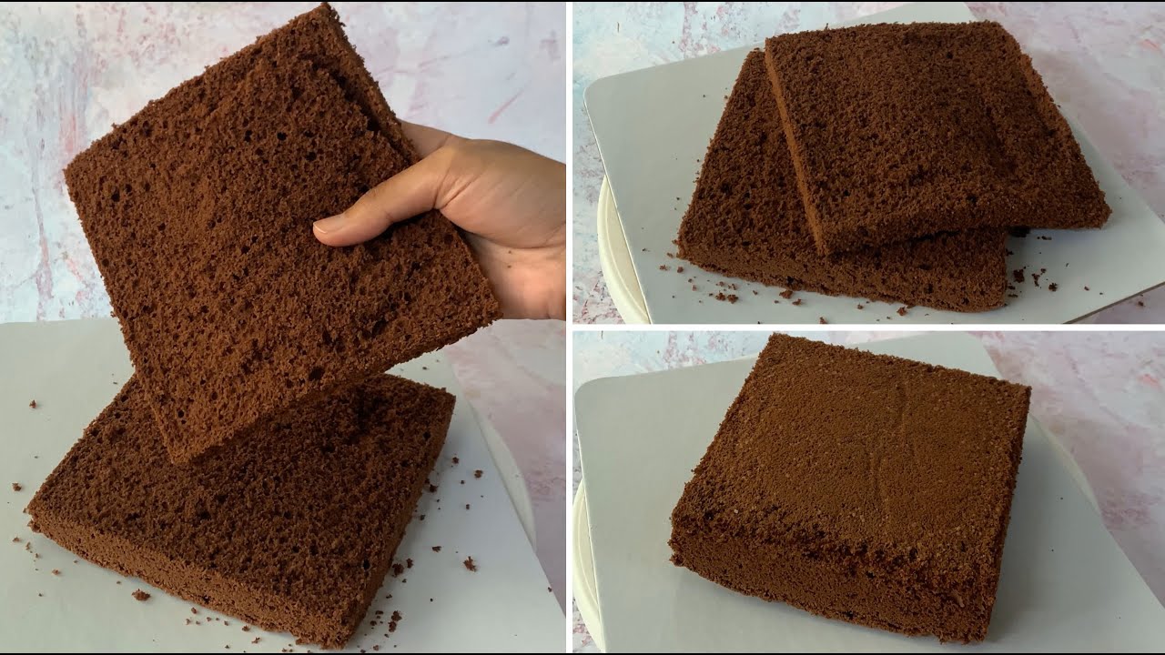 Basic Chocolate Sponge Cake Recipe | Square Chocolate Cake | How To Make Chocolate Cake - YouTube