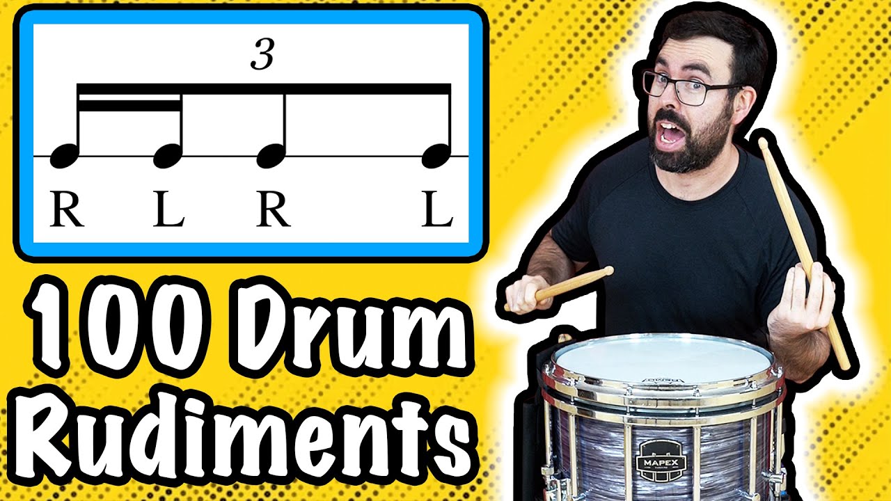 100 Drum Rudiments in 10 Minutes! - YouTube
