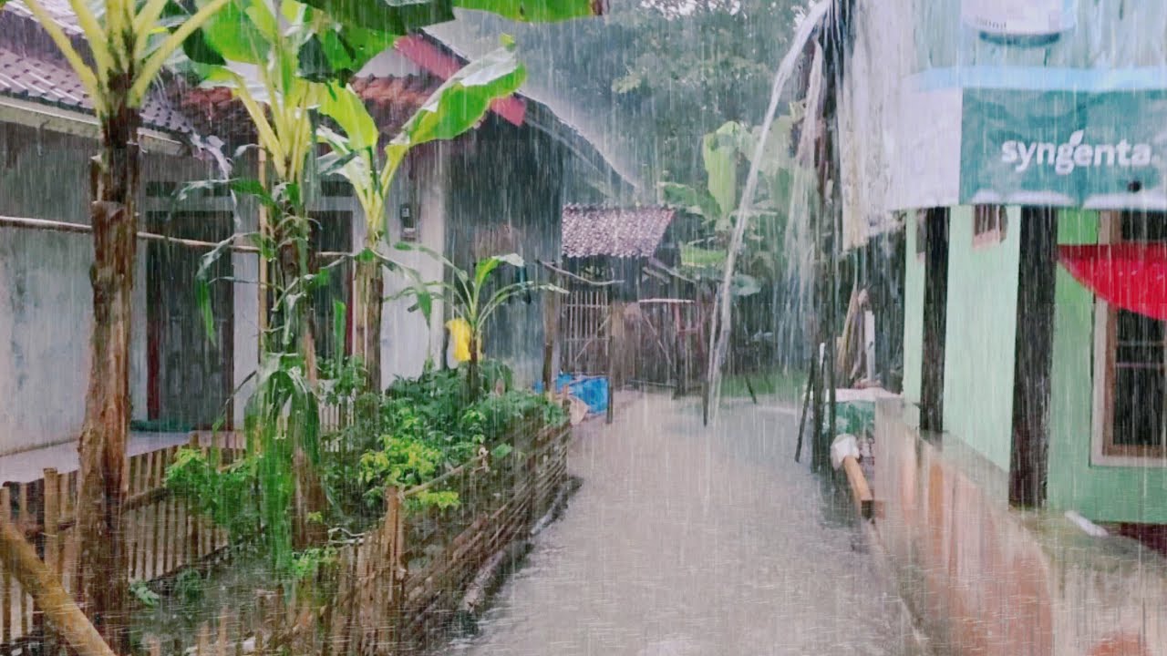 the atmosphere of heavy rain and strong winds in the afternoon ...