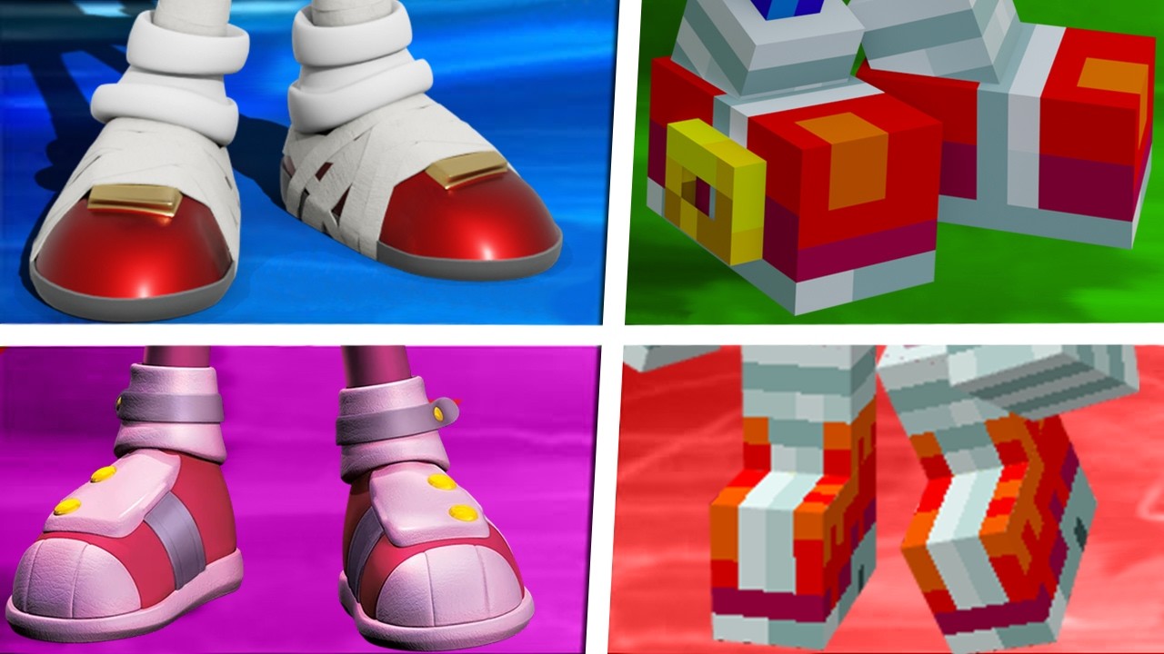 Choose Your Favourite Sonic Shoes - Sonic Boom VS Sonic Minecraft - YouTube