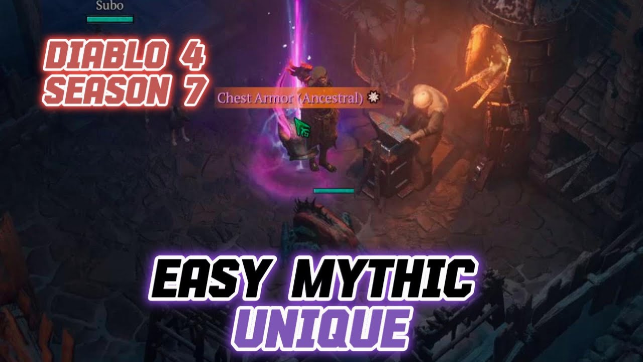 Easy Mythic Unique with Blacksmith - Diablo 4 - Season 7 - Sorcerer ...
