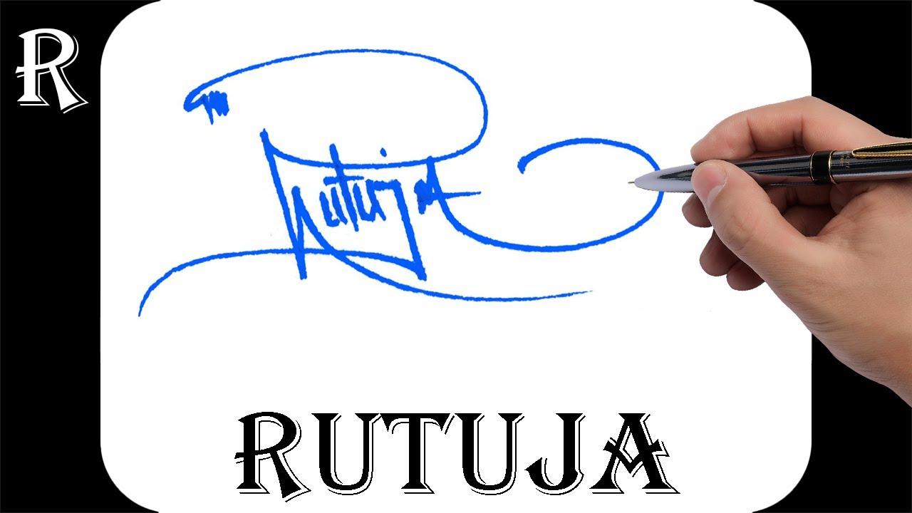 Rutuja name signature design - R signature style - How to signature ...