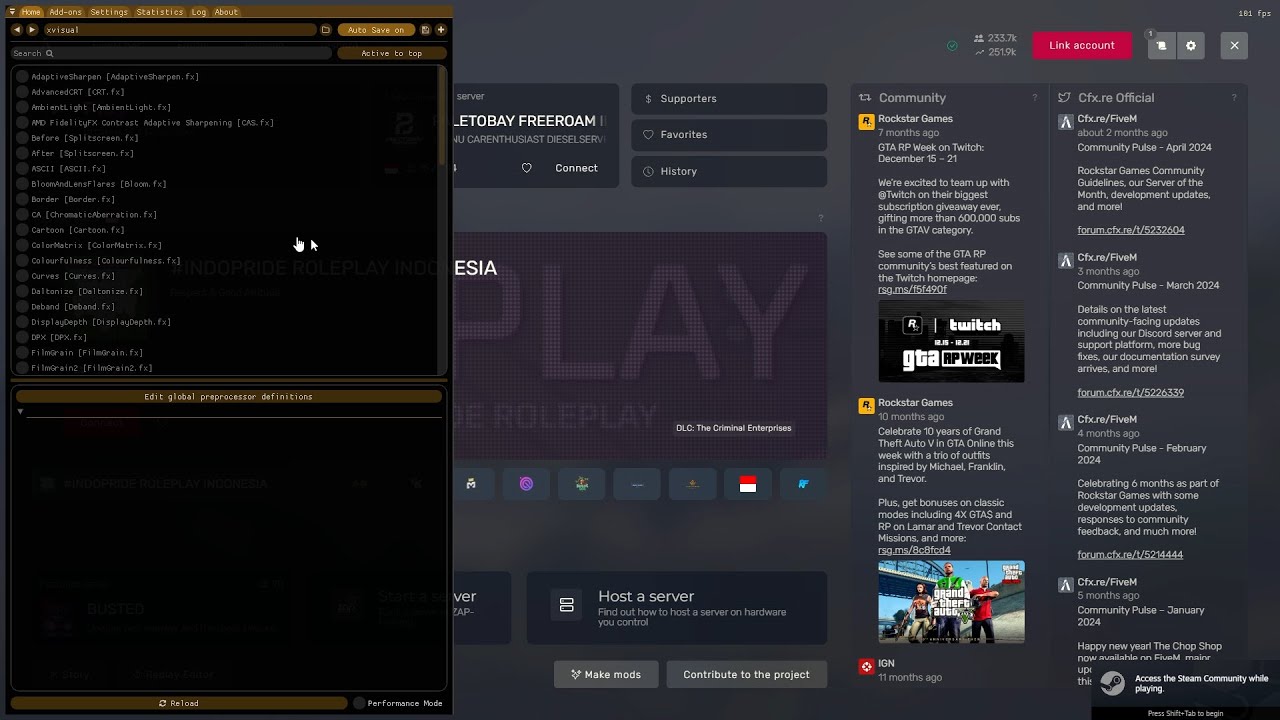 FREE THEME PACK RESHADE FIVEM GTA V ROLEPLAY - YouTube