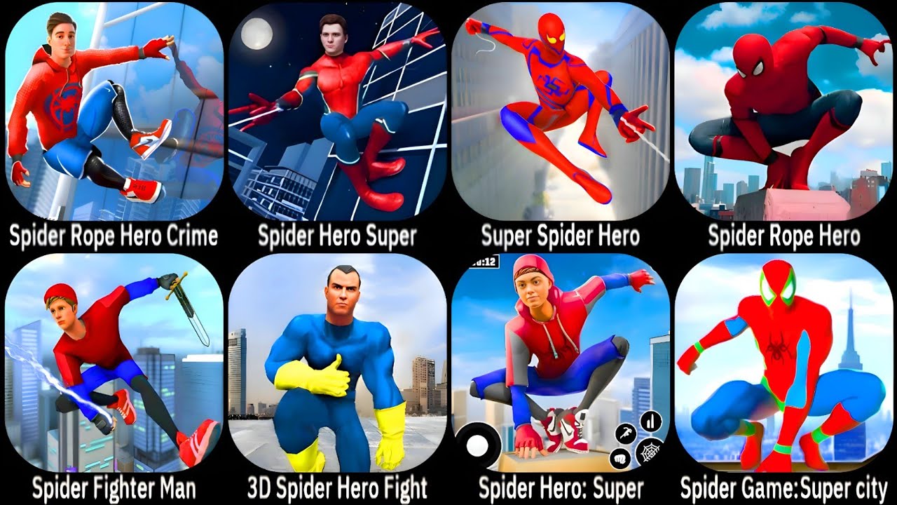 Spider Rope Hero, Spider Hero Super, Super Spider Hero, Spider Fighter ...