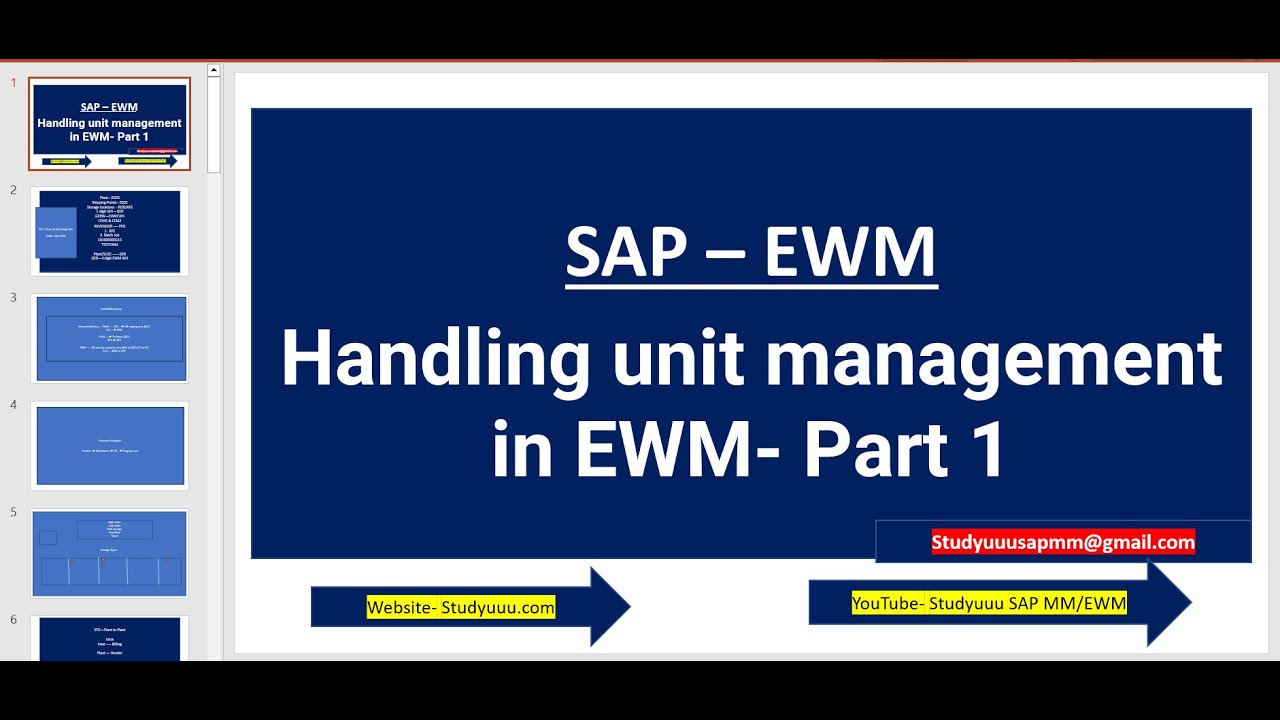SAP EWM - Handling unit management in EWM (Part 1) - YouTube