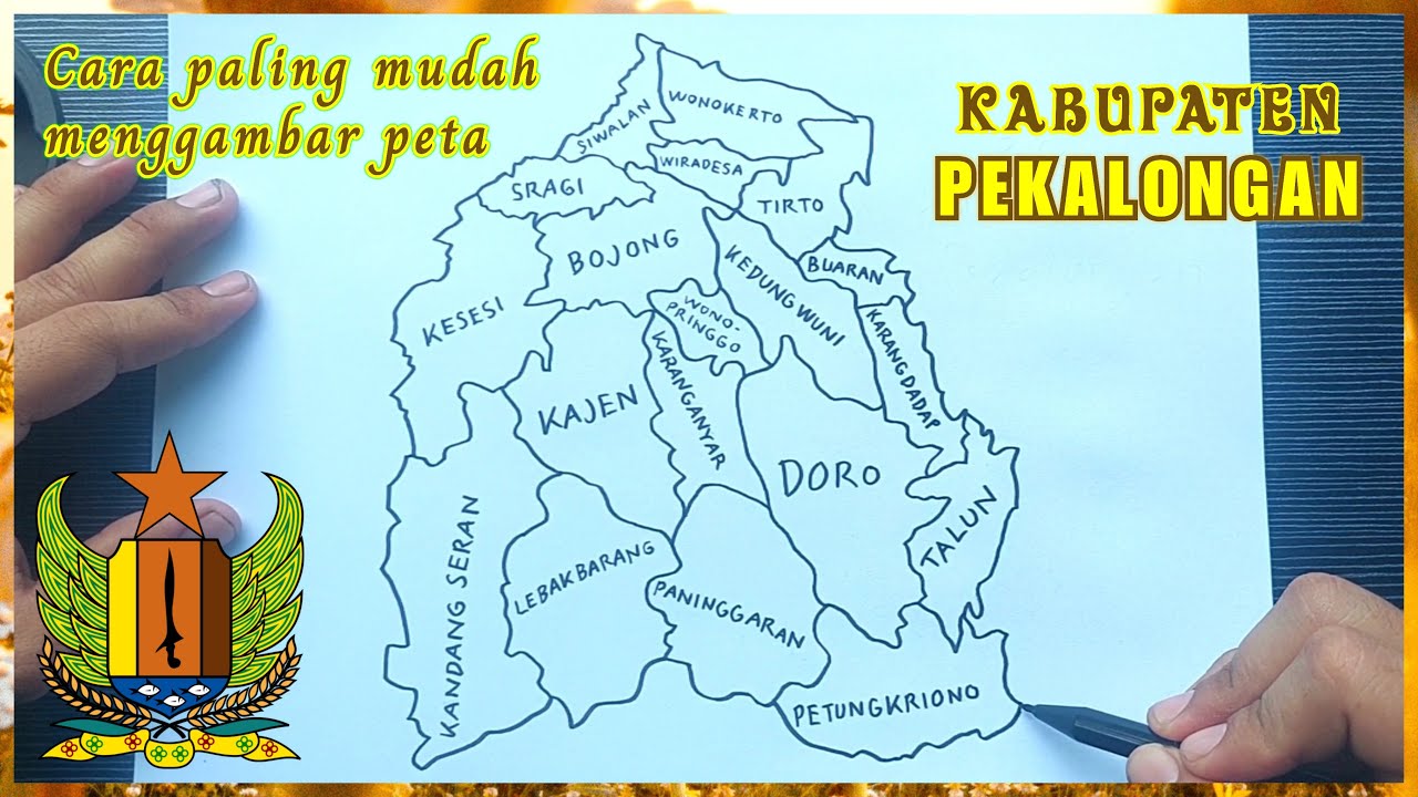 Cara menggambar Peta Kabupaten Pekalongan dengan mudah & lengkap | How ...