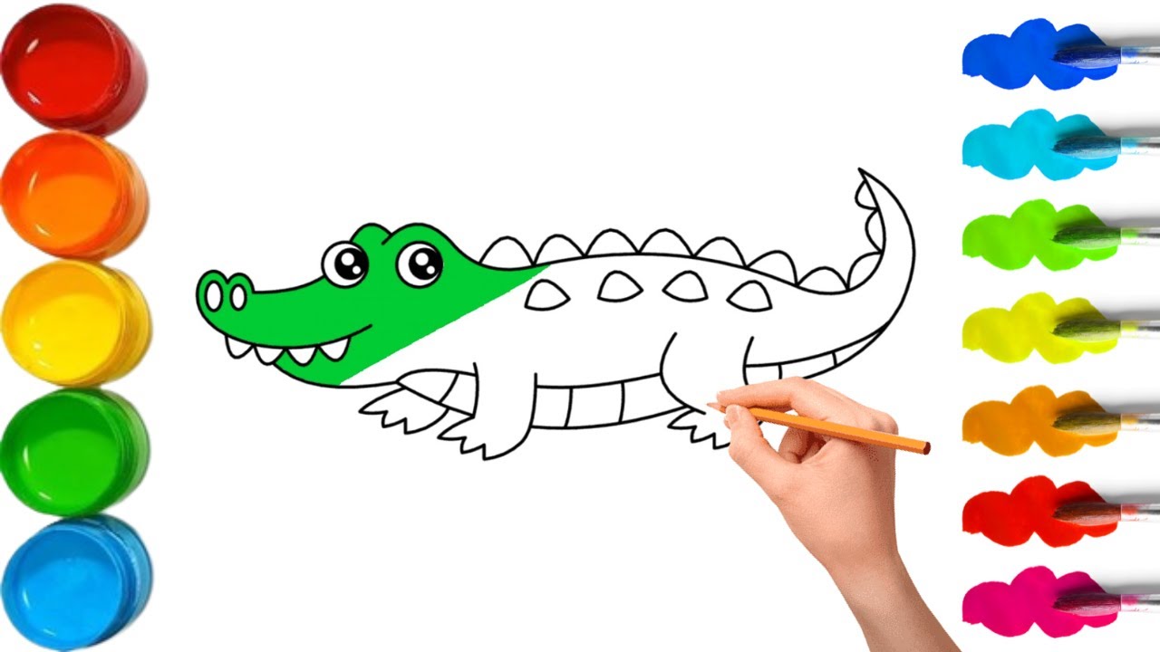 How to color a crocodile | coloring fantasy - YouTube