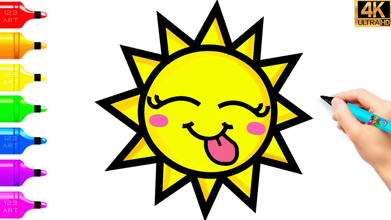 O DESENHO DO SOL MAIS BONITO ☀️ COMO DESENHAR O SOL FÁCIL 😍 DESENHO 🌞 ...