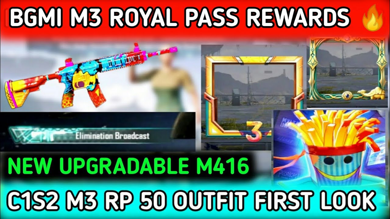 M3 ROYAL PASS 🔥 C1S2 M3 ROYAL PASS 1 TO 50 RP OUTFIT🔥 C1S2 LOBBY & NEW M416 UPGRADABLE SKIN ...