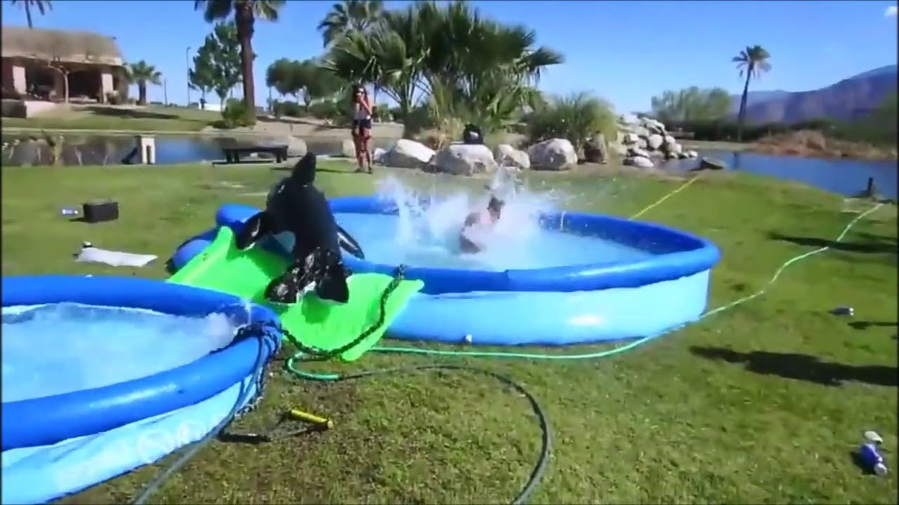 Fail Slip N Slide Girl Looses Her top And Bottom - YouTube