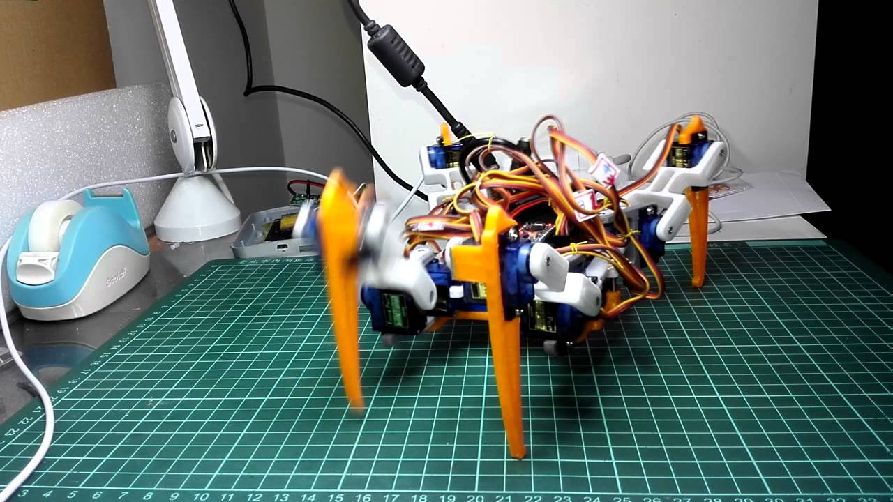 all new spider testing (quadruped, quad robot) - YouTube